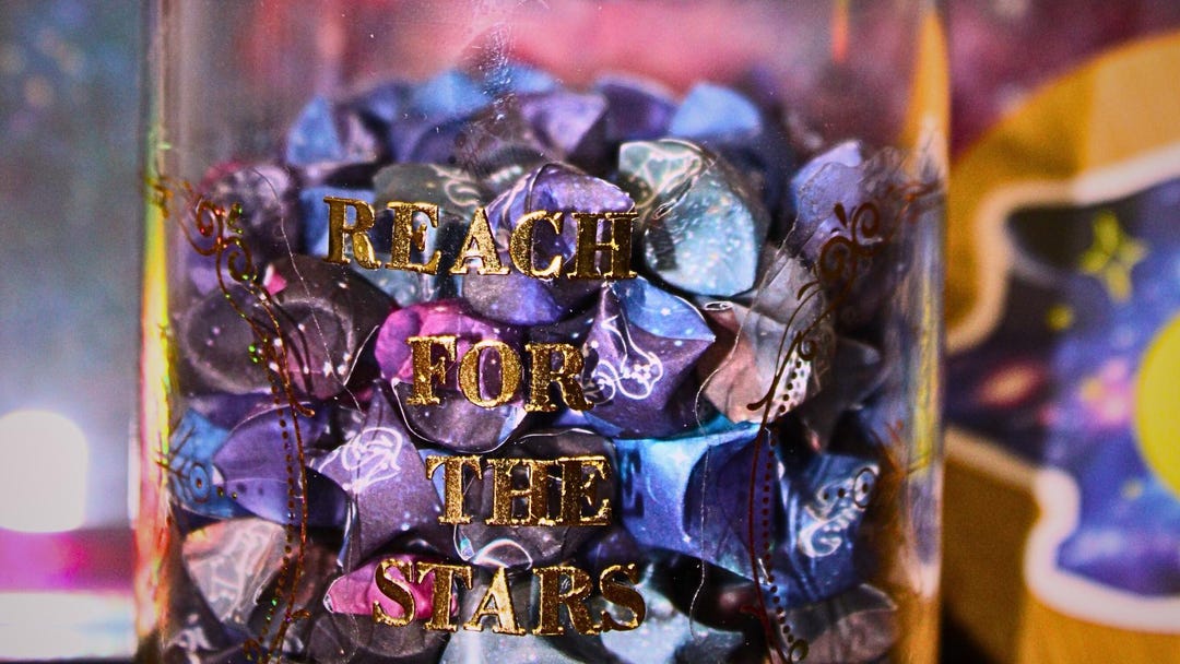 Handmade Origami Paper Stars Jar: Cosmic Fengshui Decor - Etsy
