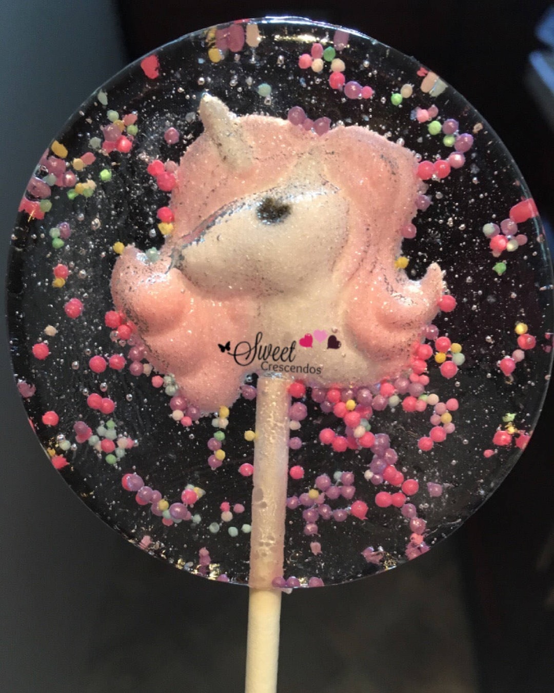 6 Magical Unicorn Lollipops- Hard Candy Lollipops- Birthday Lollipops ...