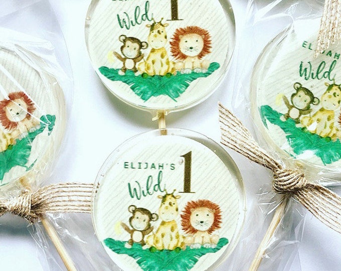 Safari Animal Lollipops Party Favors, Jungle Animal Suckers, Zoo Animal ...