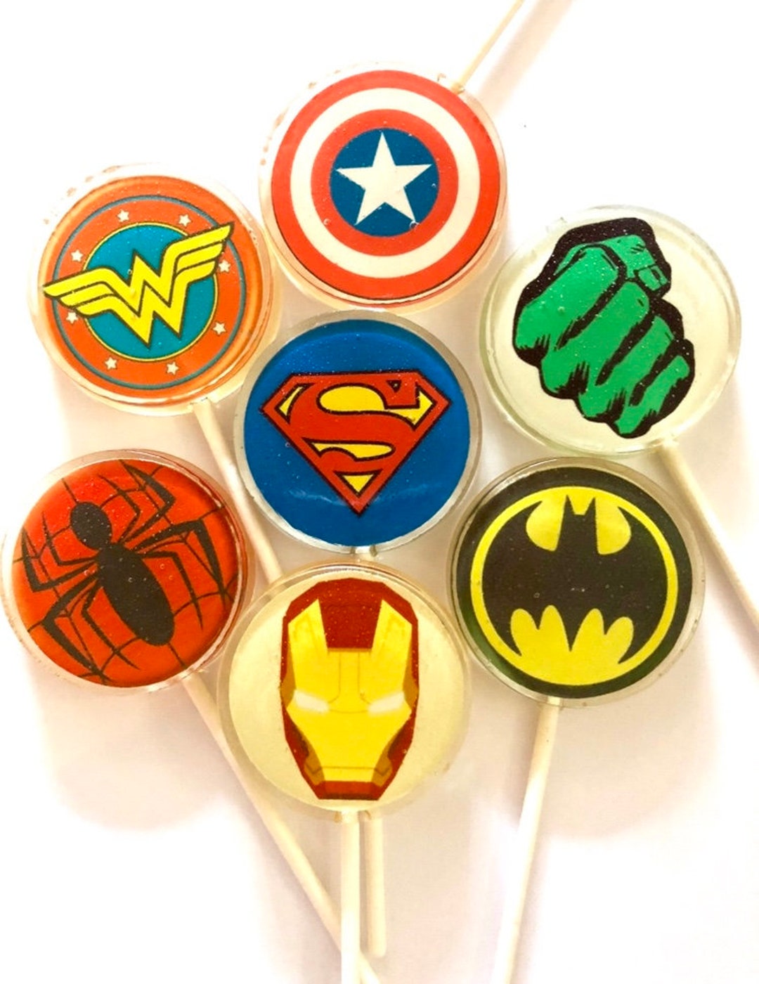 Super Hero Lollipops Hard Candy Lollipops - Etsy