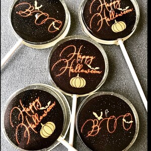 Happy Halloween &boo Lollipops- Halloween- Hard Candy- Pumpkin-fall ...