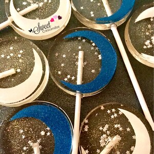Crescent Moon Lollipops-hard Candy Lollipops Birthday - Etsy
