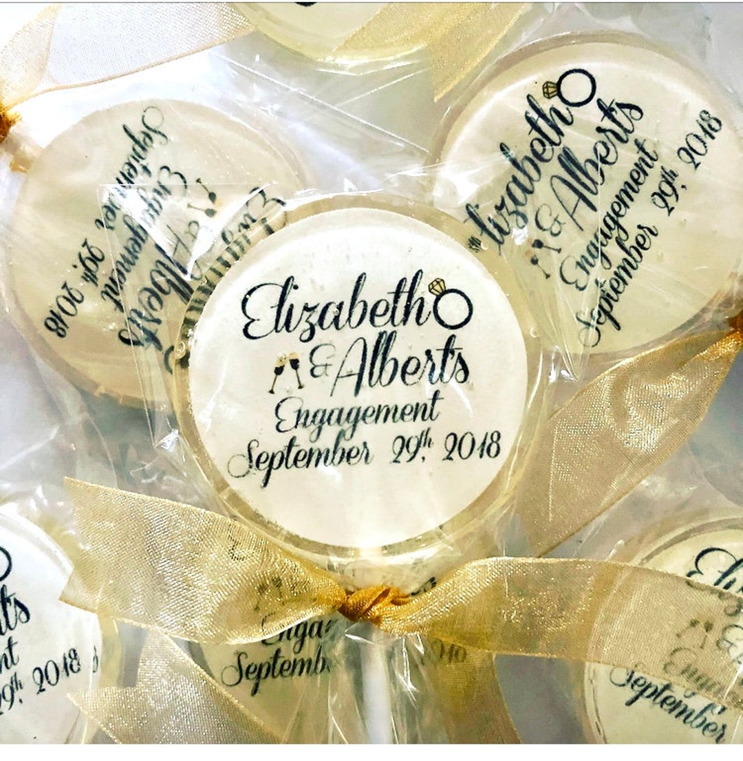 10 Engagement Lollipops- Hard Candy- Engagement- Party-favors ...