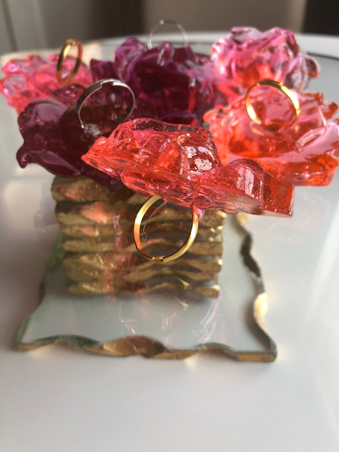 12 Flower Ring Pops- Hard Candy- Ring Pops-lollipops-ring Flower- Candy ...