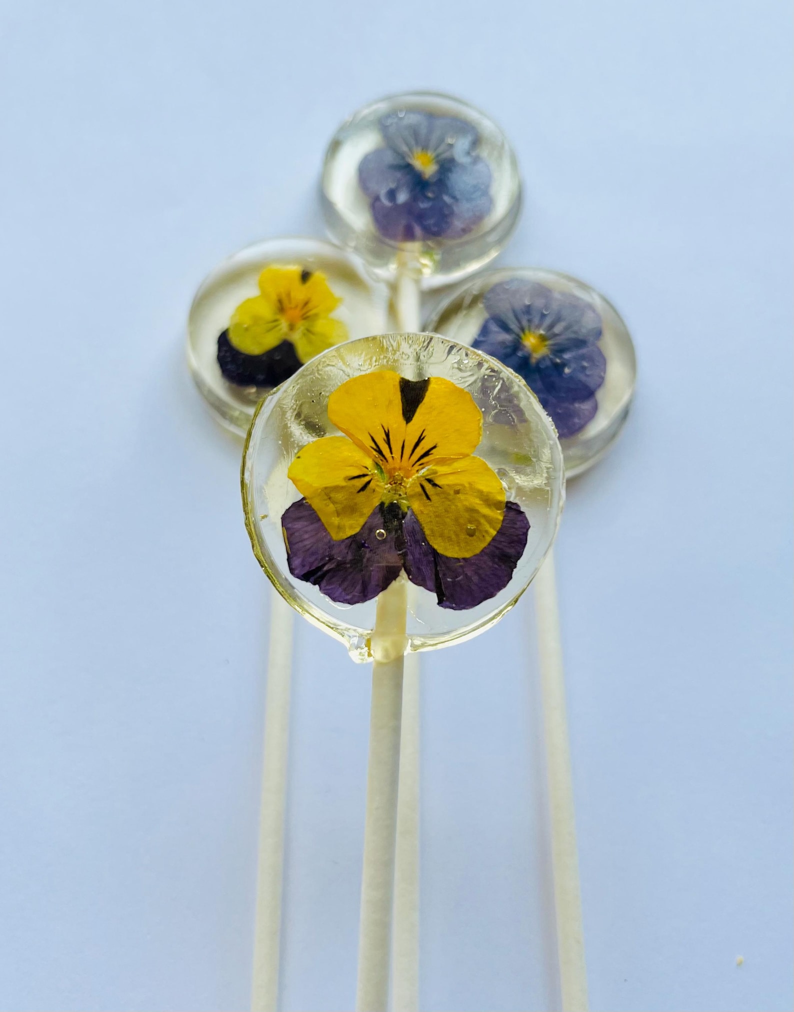 Pansy Flower Lollipops: Gourmet Edible Favors - Vegan, Gluten-free - Etsy