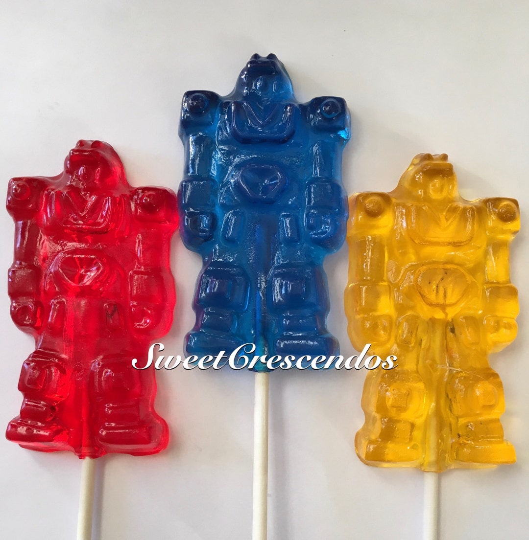 12 Robot Lollipops- Hard Candy Party Favors-birthday -transforming ...