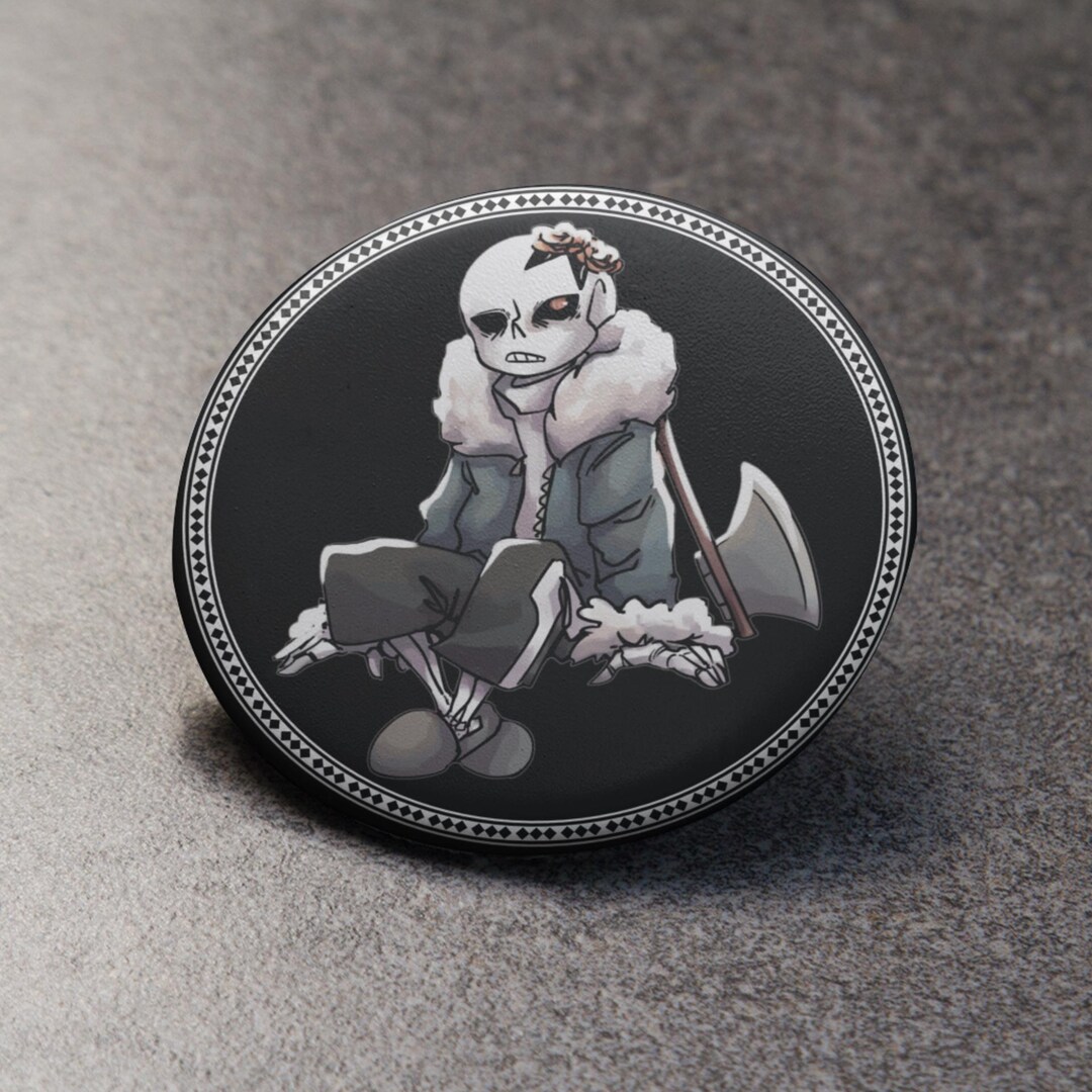 Custom Pin Buttons, Horror Sans Fanart in a Circle Elinasanglert ...