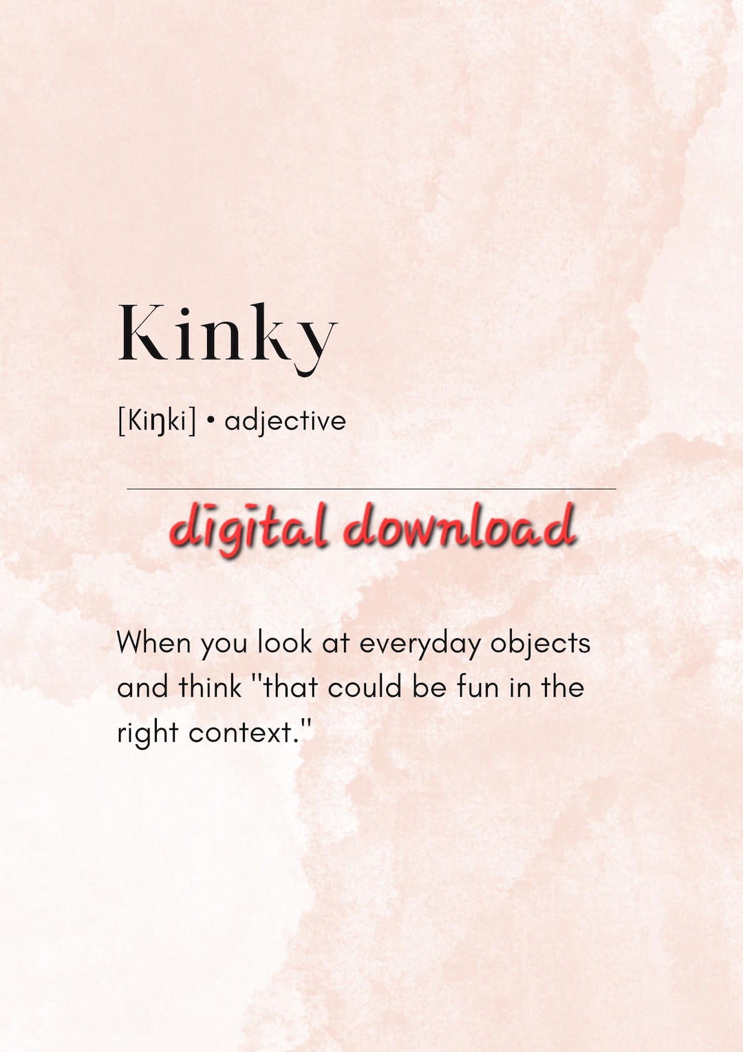 Kinky Definition || A4 || Digital Download || Kink Fetish Sexy Print ...