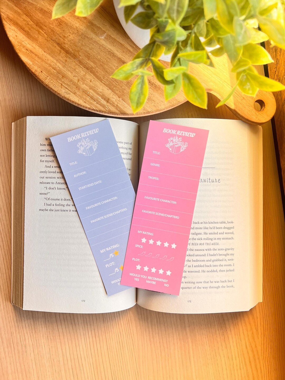 Book Review Bookmarks for Readers, Review Template, Front & Back, 2.5x7 ...