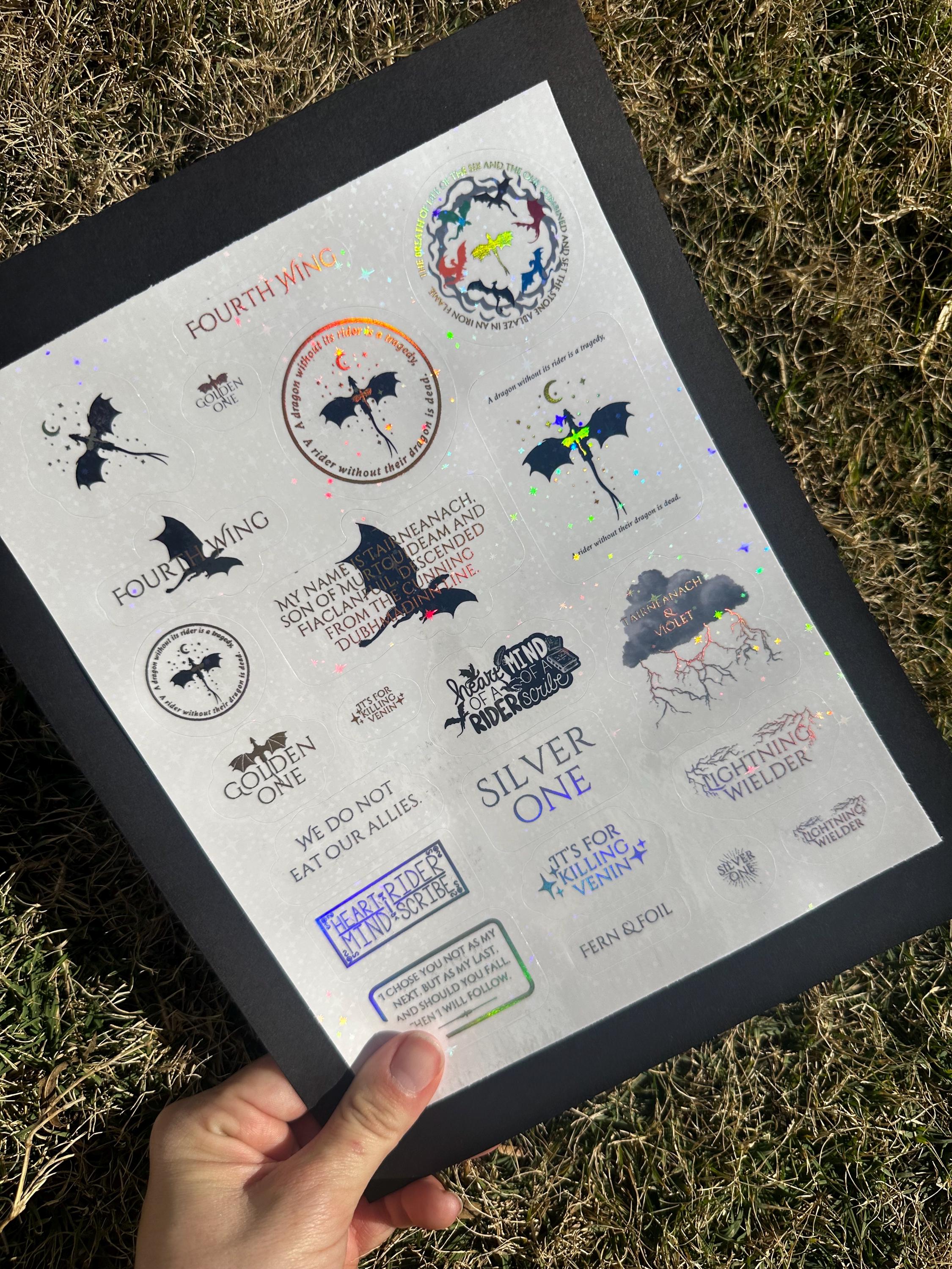 Fourth Wing Sticker Sheet - 21 Stickers - Etsy