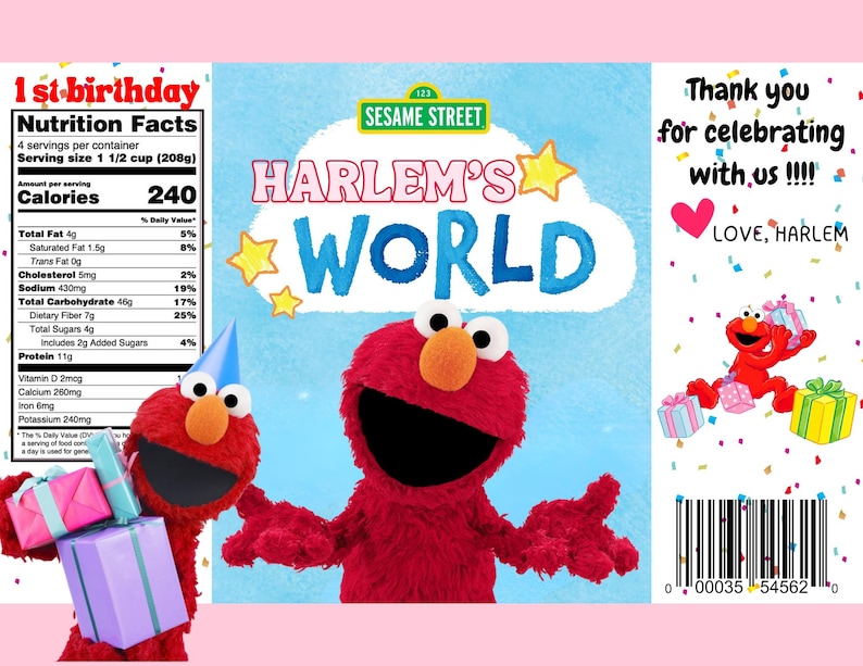 Elmo Chip Bag (editable) - Etsy