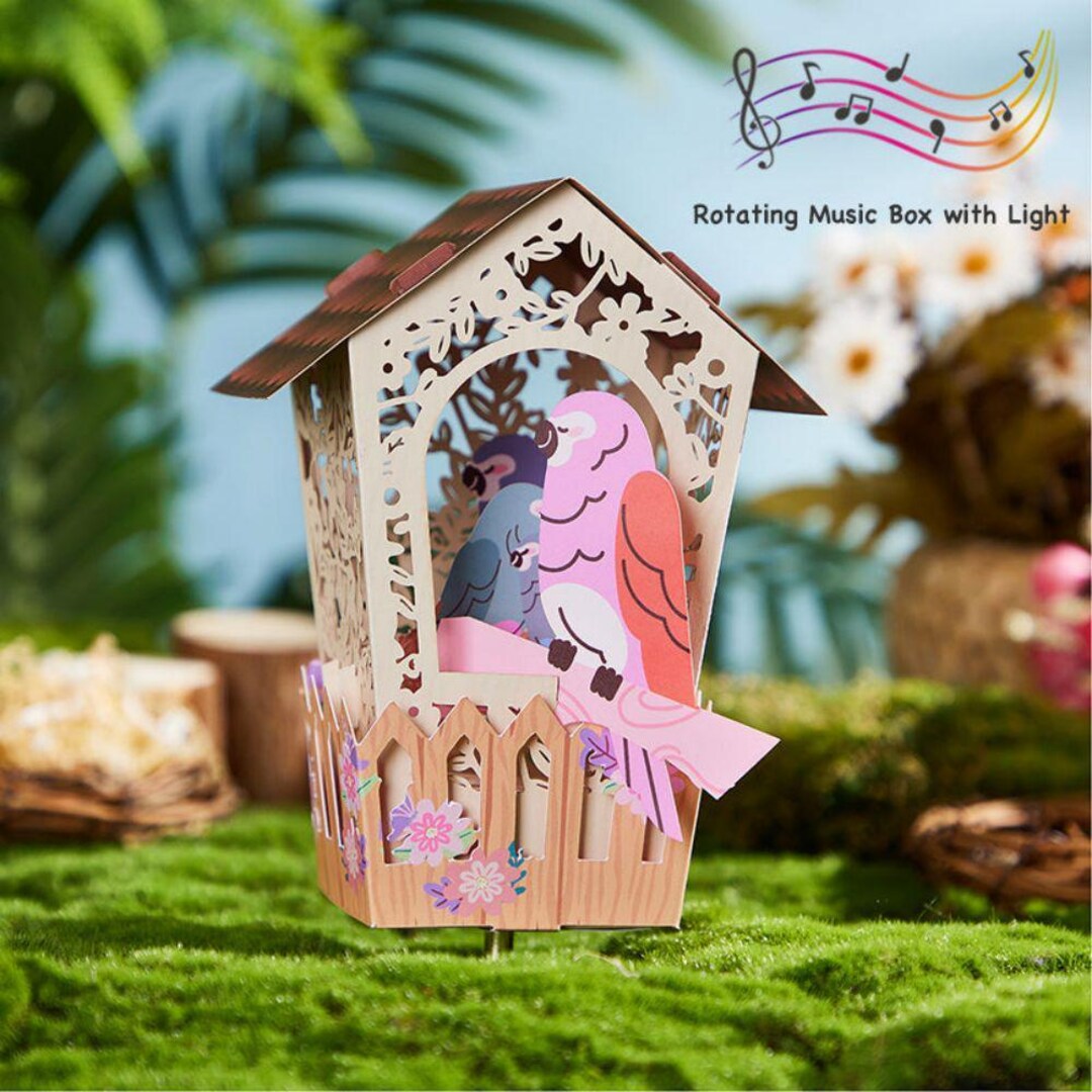 Bird House 3D Paper Music Box Gift for Mother's Day - Etsy