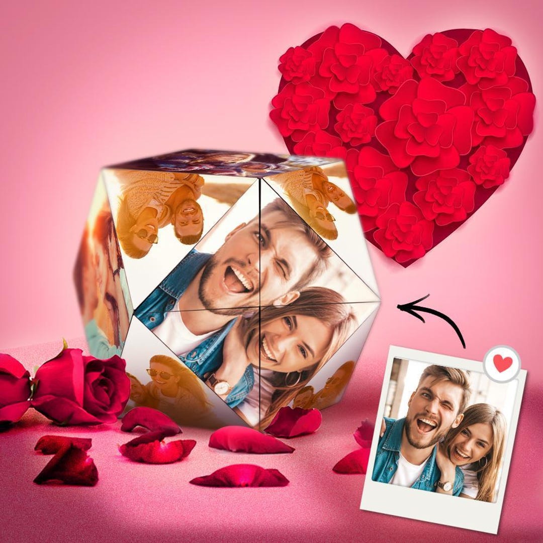 Custom Magic Cube Photo Cube Ring Box Rhombic Gifts - Etsy