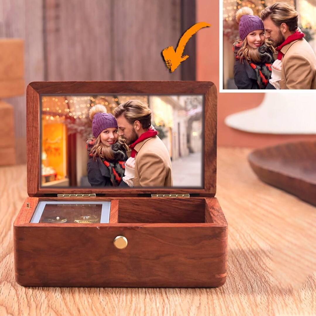 Customized Wooden Music Box Photo Jewelry Box - Etsy