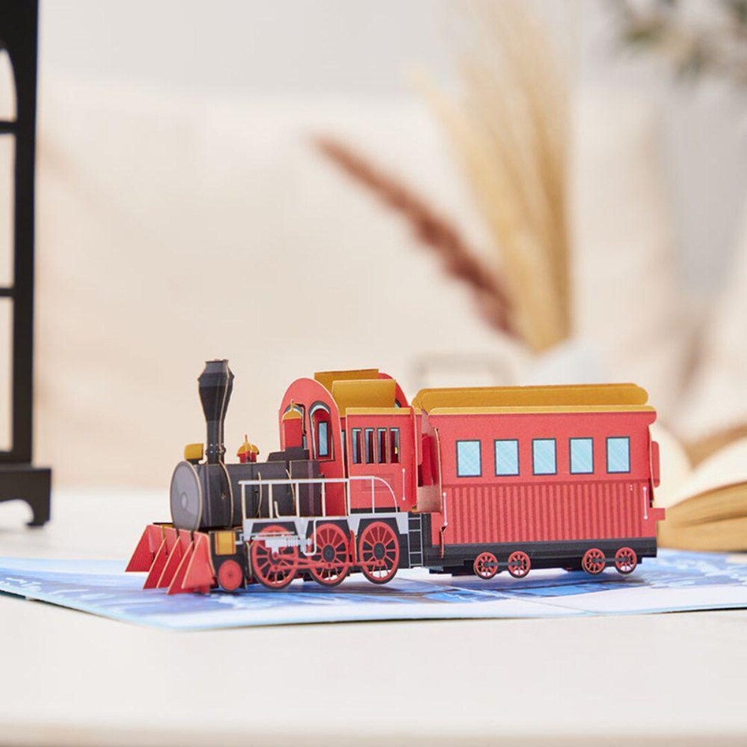 Steam Train 3D Pop up Greeting Card - Etsy
