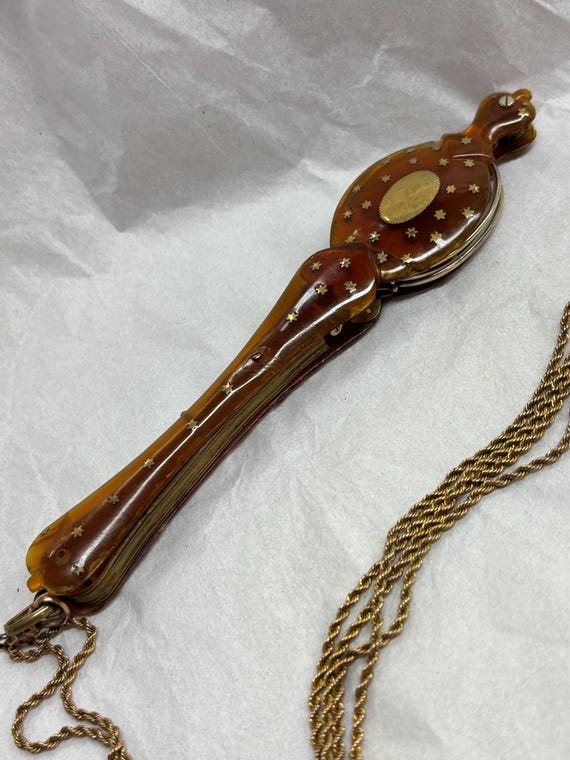 Antique French Lorgnette Glasses With Chain Blonde To… - Gem