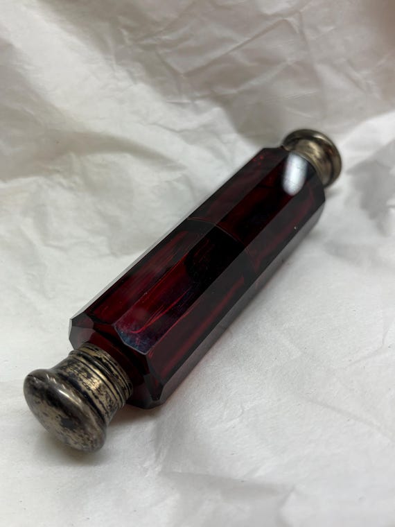 Victorian 1800’s Ruby Red Glass Perfume Bottle With S… - Gem