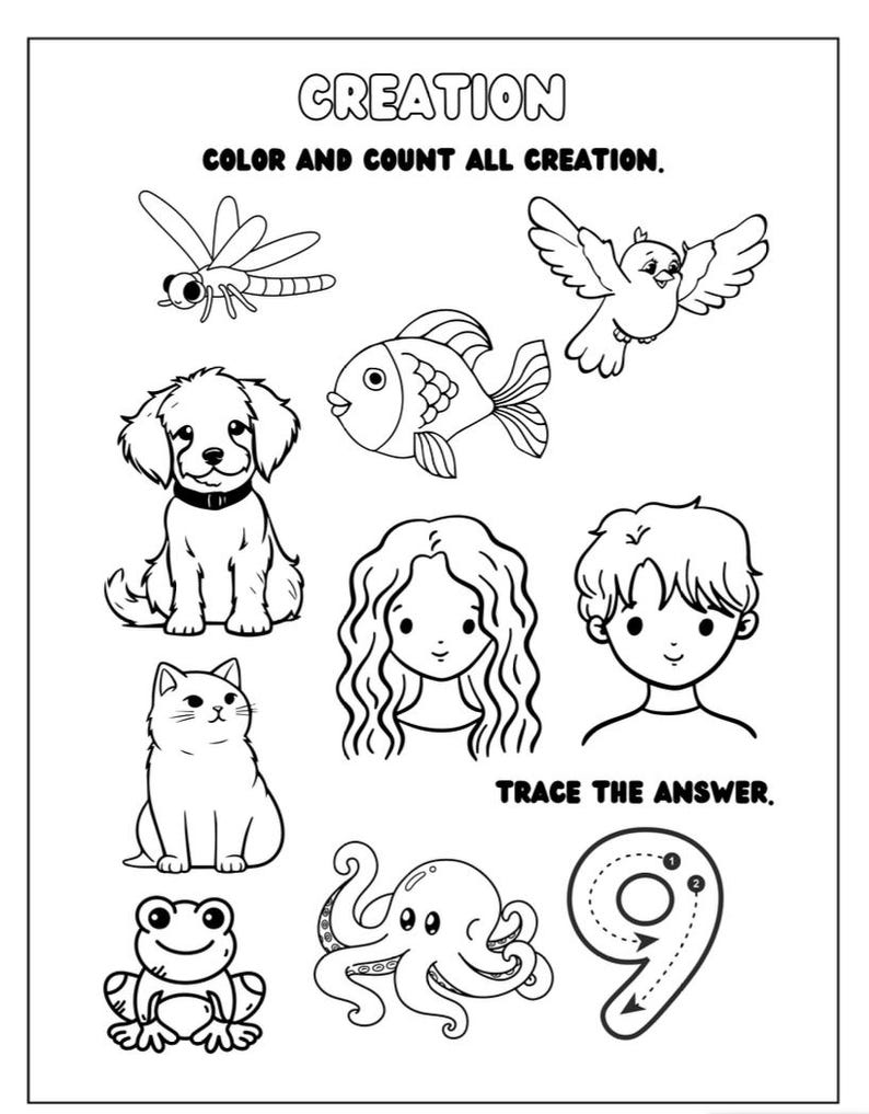 Math Worksheets Bible Themed for Ages 3-4. Instant Download. - Etsy