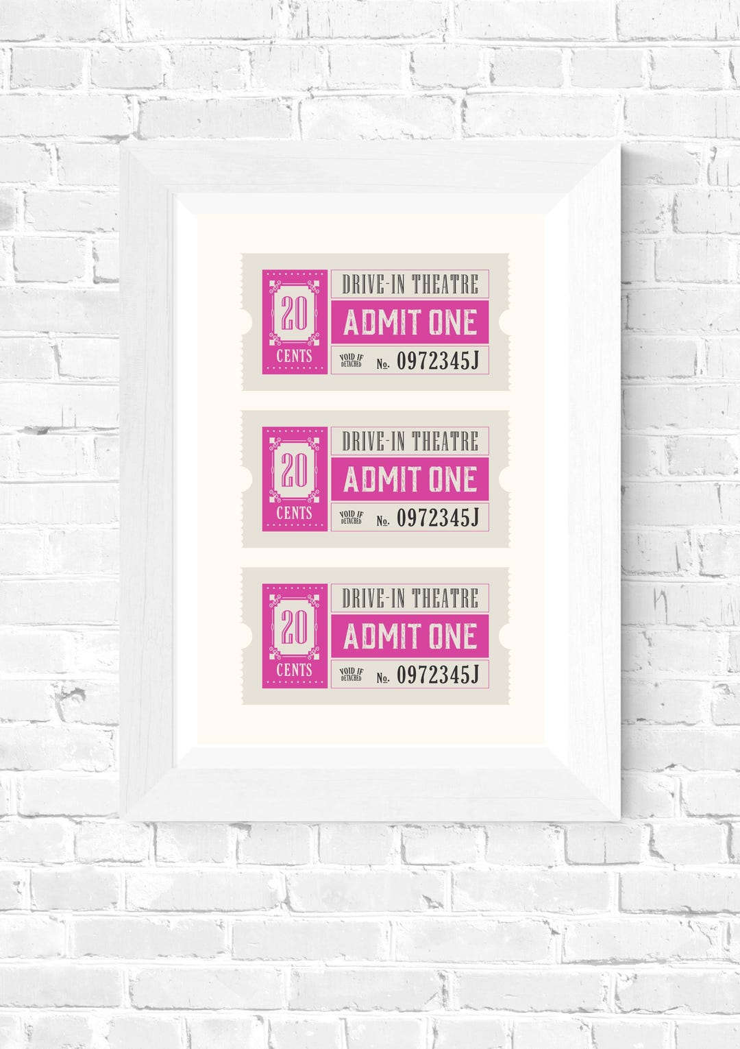 Drive-in Movie Ticket Digital Print - Etsy