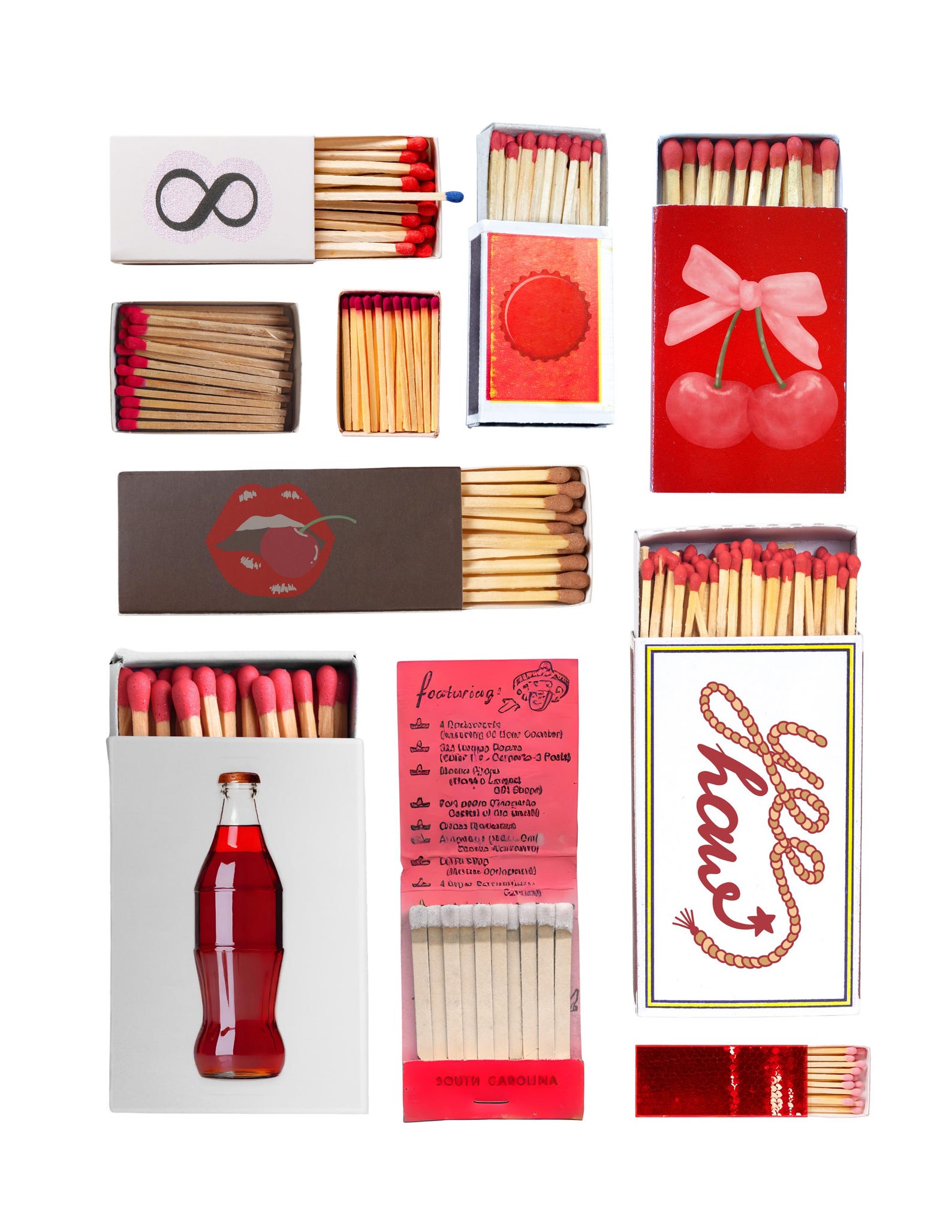 Aesthetic Cherry Cola Girl Matchbox Art | PNG File | Trendy Cherry Cola ...