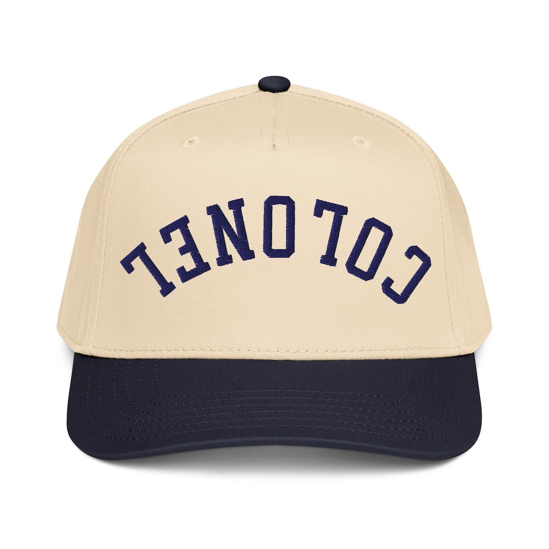Colonel Hat - Embroidered Upside Down Hat (dark Navy) - Inverted Text ...