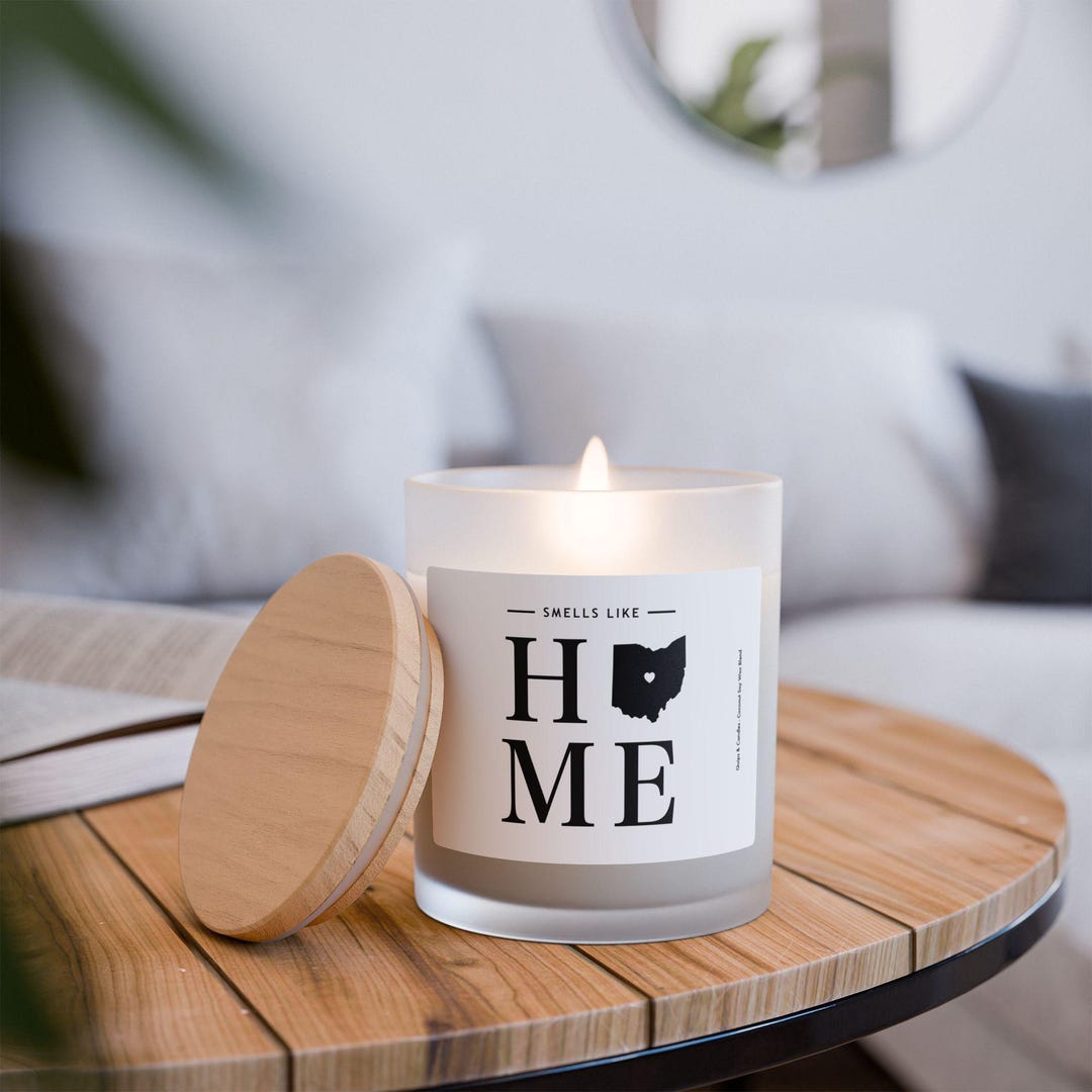 Ohio Candle - Smells Like Home - Ohio Map / State Silhouette Candle ...