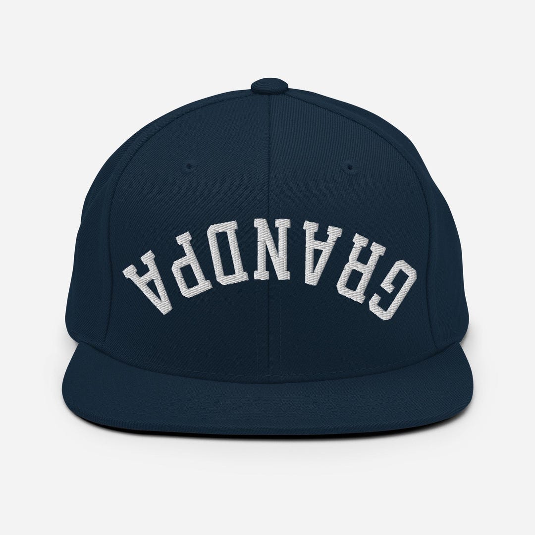 Grandpa Upside Down Hat - Custom Embroidered Grandpa Hat, Inverted Text ...