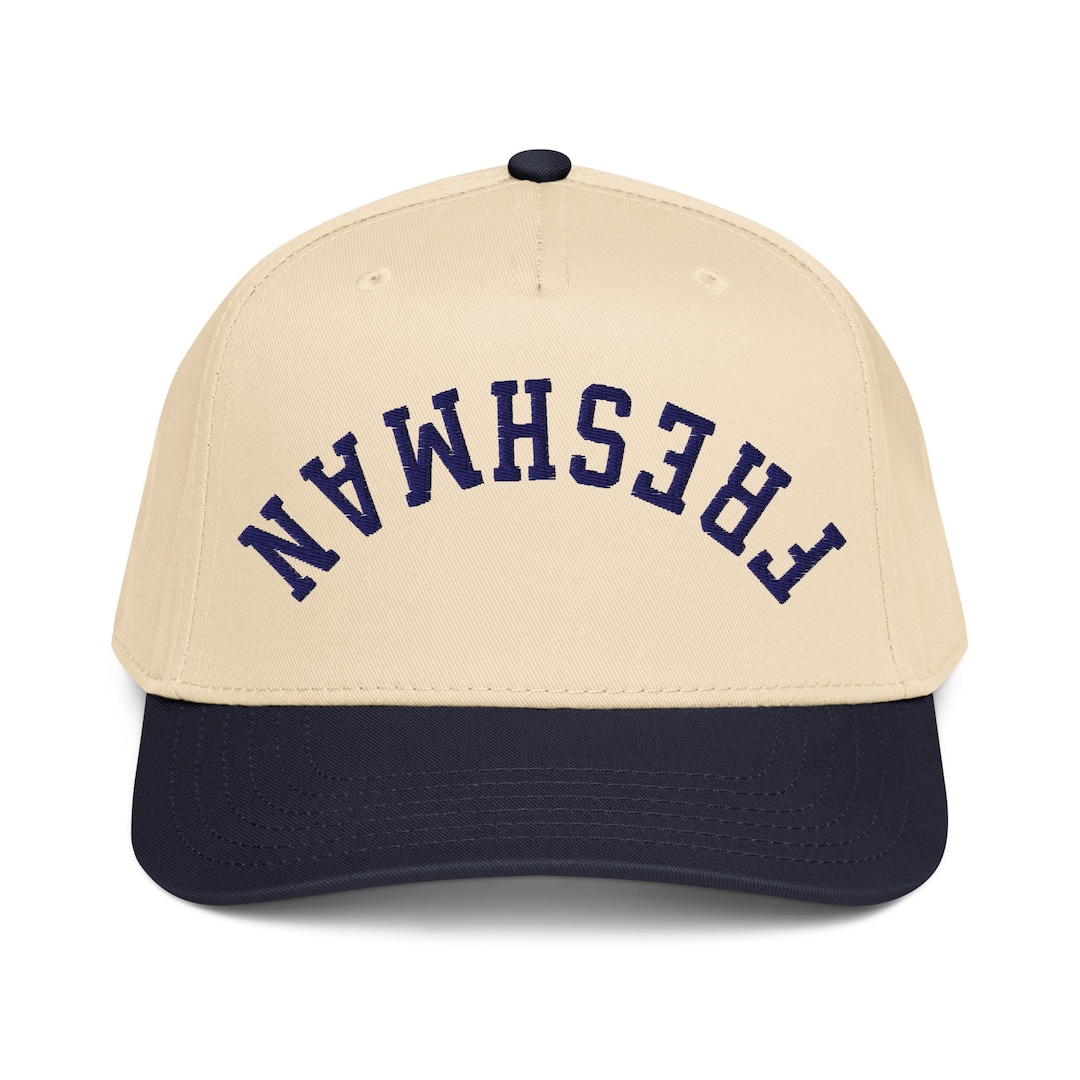 FRESHMAN Hat - Embroidered Upside Down Hat (dark Navy) - Inverted Text ...