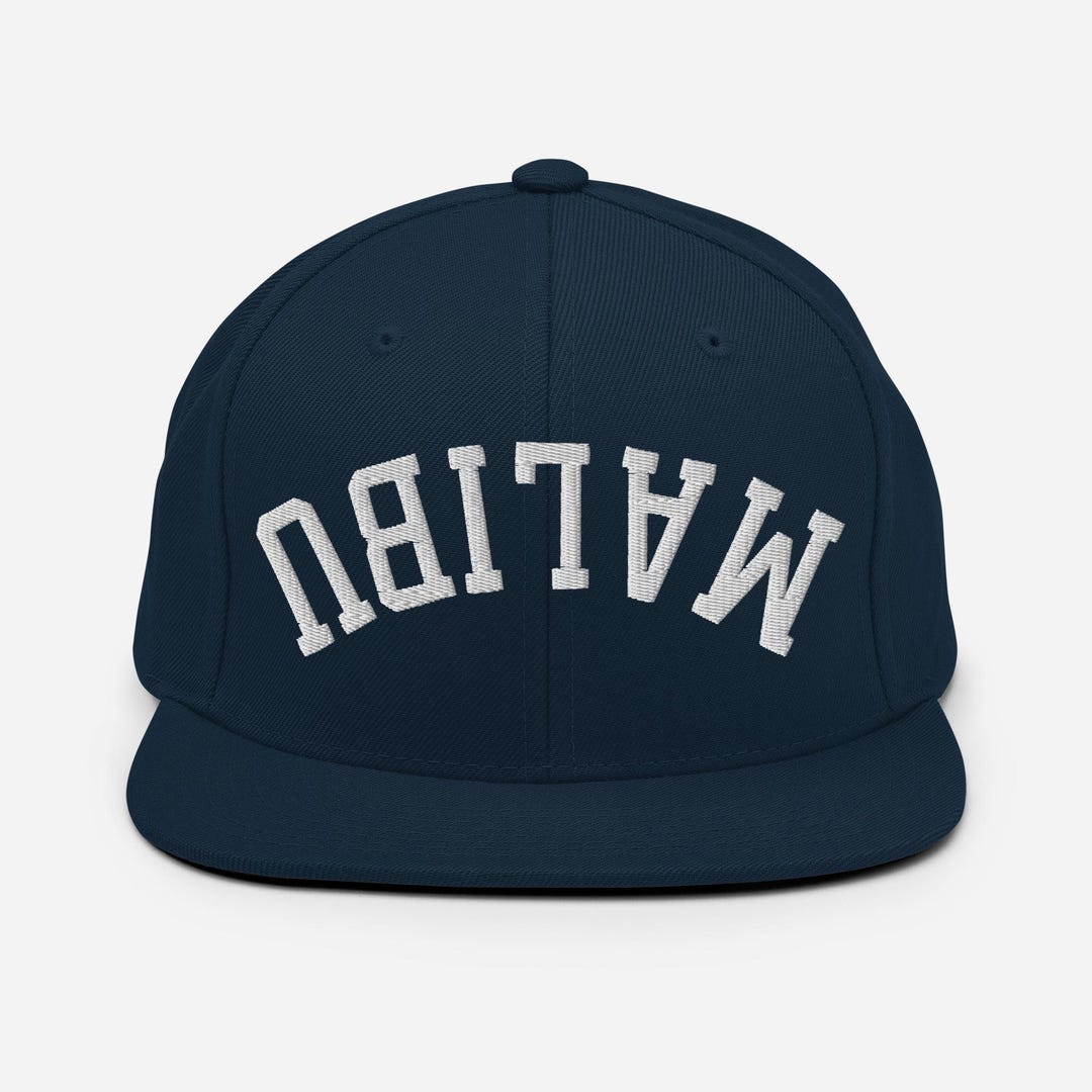 Malibu Upside Down Hat - Custom Embroidered Malibu Hat, Inverted City ...