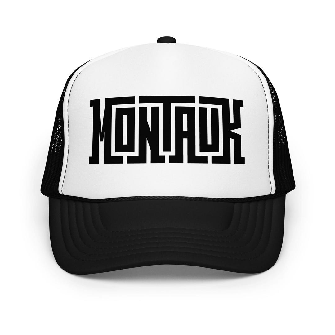 Montauk Hat - Custom Typography Foam Trucker Hat - Montauk, New York ...