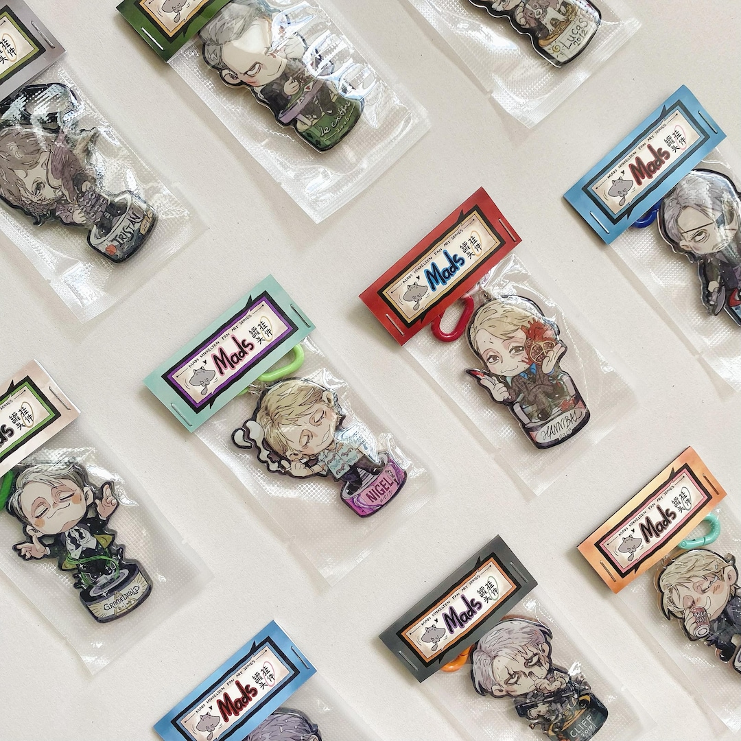 Mads Mikkelsen Character Epoxy Keychain | 4×7cm Double-sided Acrylic ...