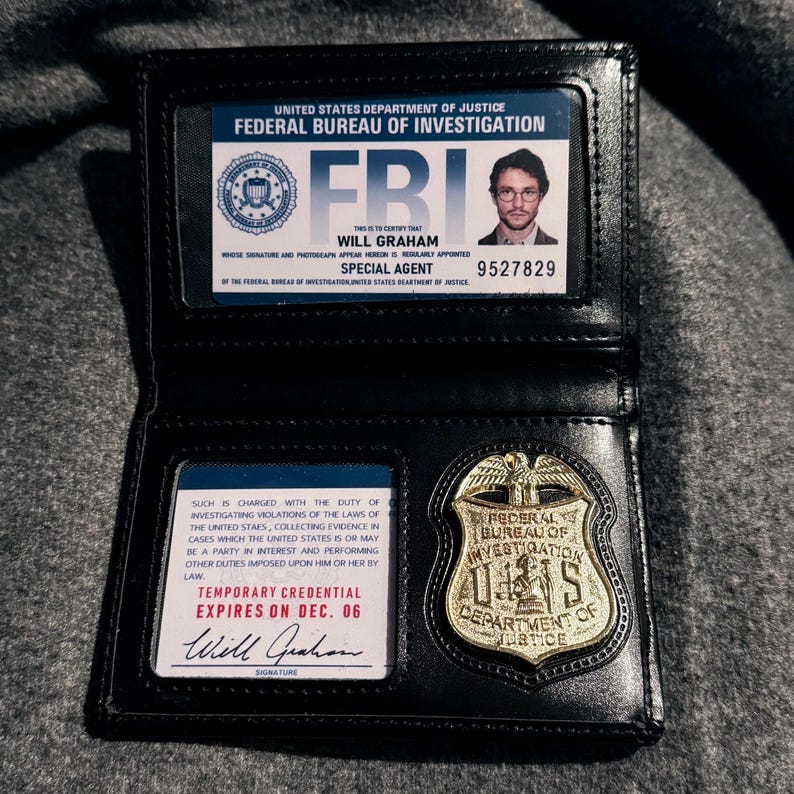 Hannibal TV Show ID Card Holder Leather Wallet With Metal Badge Wallet ...