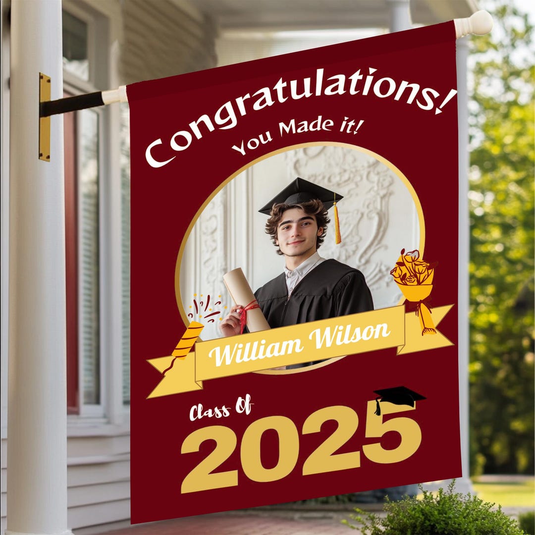 Custom Graduation Flag, Graduate Yard Sign, College Grad Flag, College ...