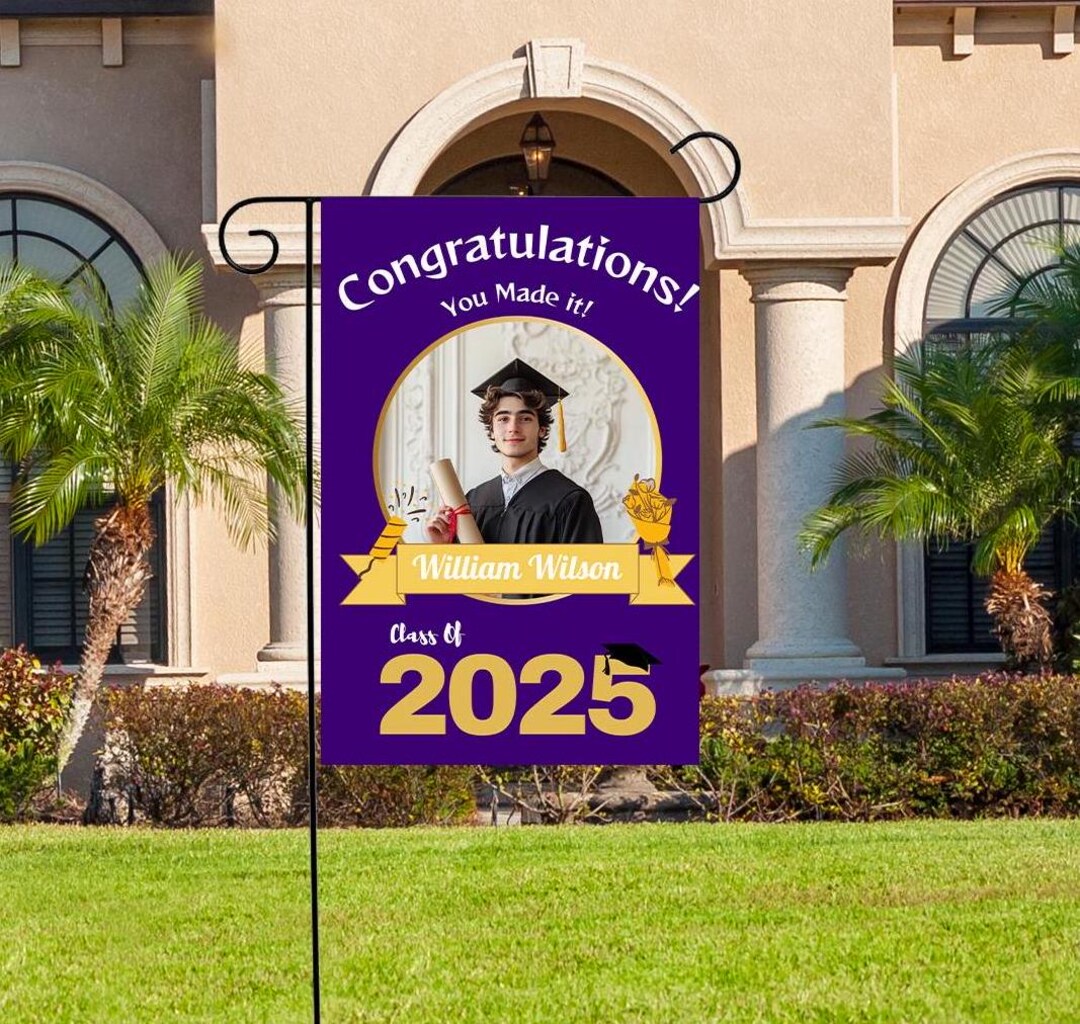 Custom Graduation Flag, Graduate Yard Sign, College Grad Flag, College ...