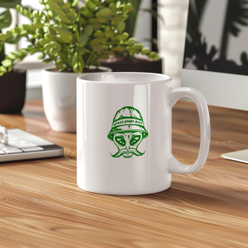 Green Alien With Mustache, PDF, PNG-SVG, Cute Alien Clipart, Wall Art ...