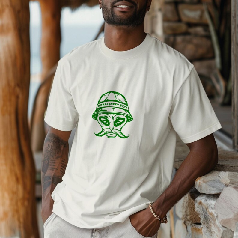 Green Alien With Mustache, PDF, PNG-SVG, Cute Alien Clipart, Wall Art ...