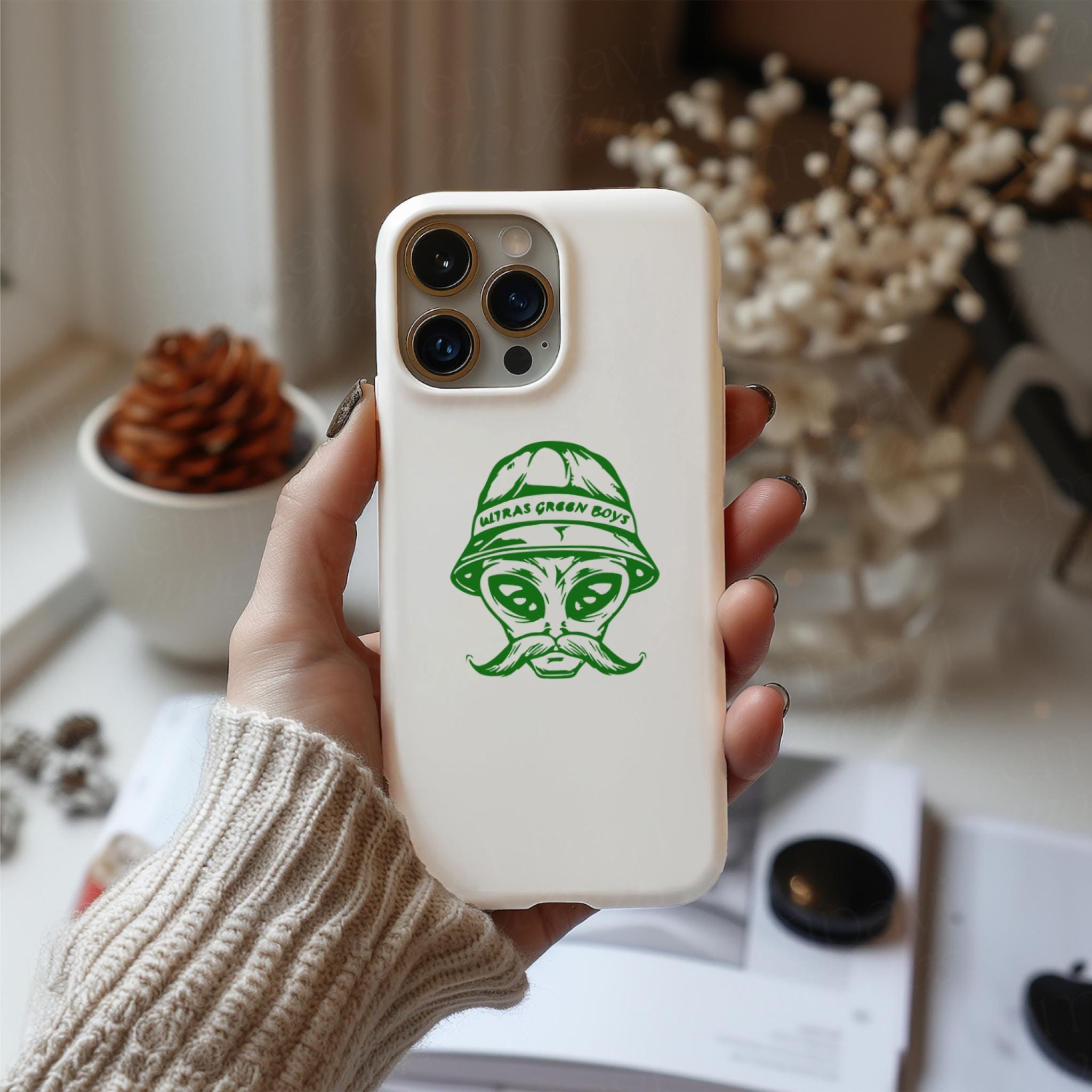 Green Alien With Mustache, PDF, PNG-SVG, Cute Alien Clipart, Wall Art ...