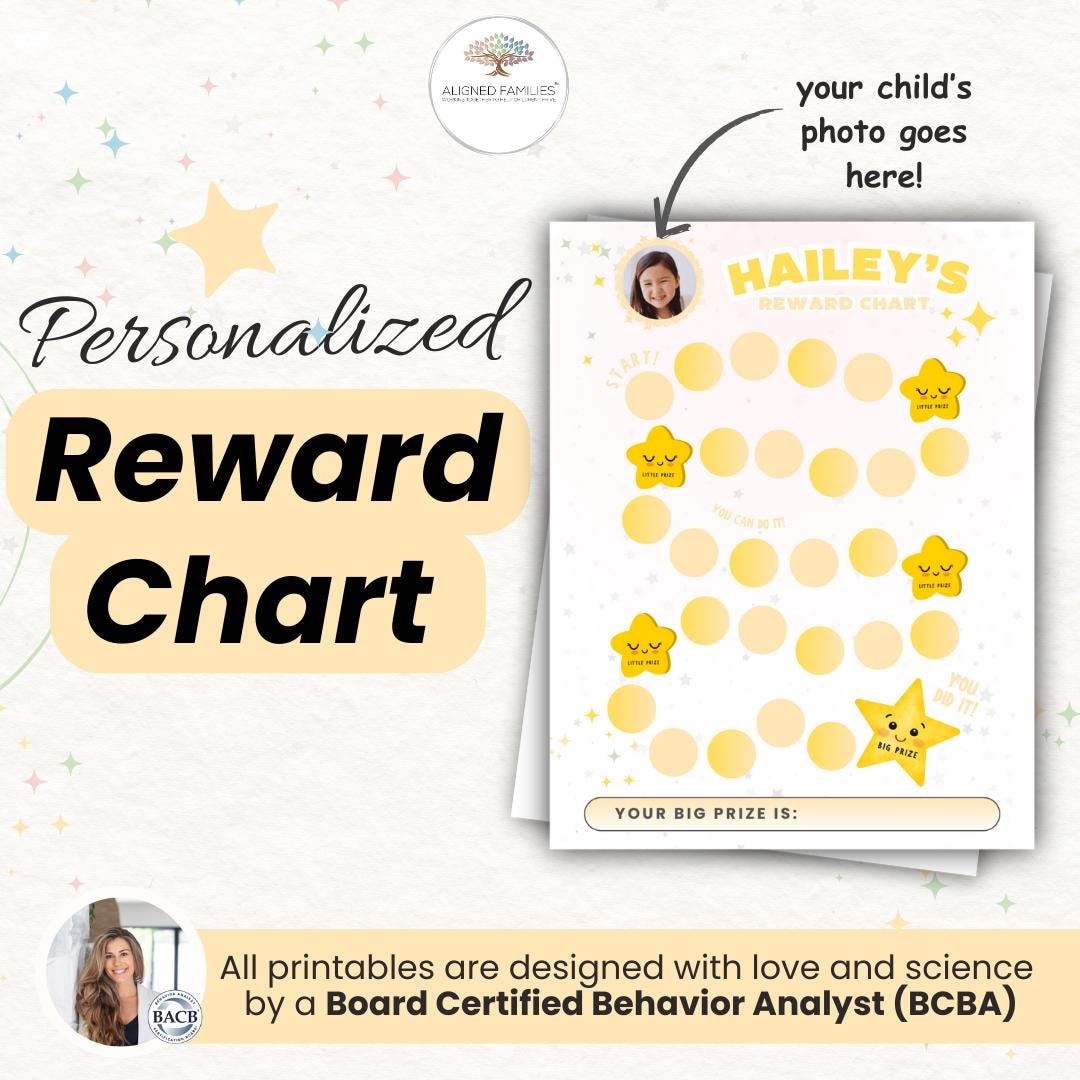 Personalized Reward Chart for Kids Toddler Goal Chart Children Behavior ...