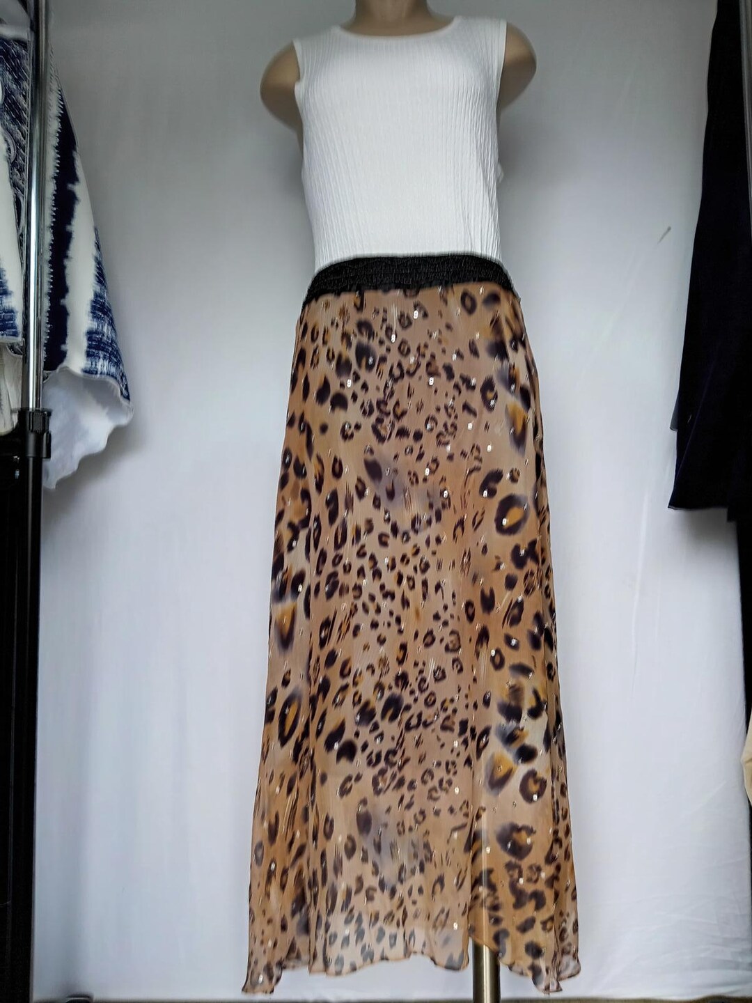 Elegant WD.NY Leopard Print Maxi Skirt - Etsy