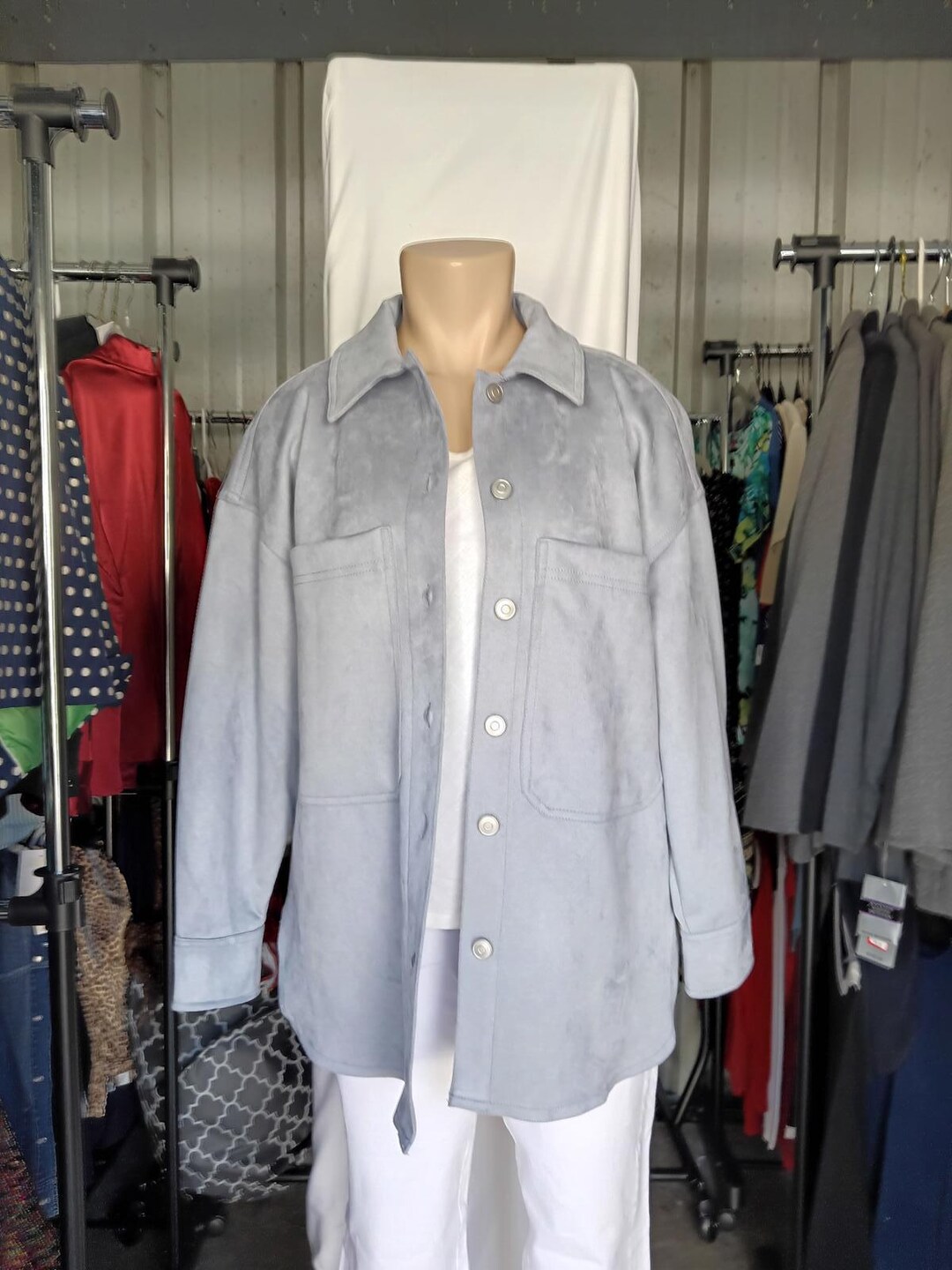 TRUTH Faux Leather Jacket - Stylish Grey Outerwear - Etsy