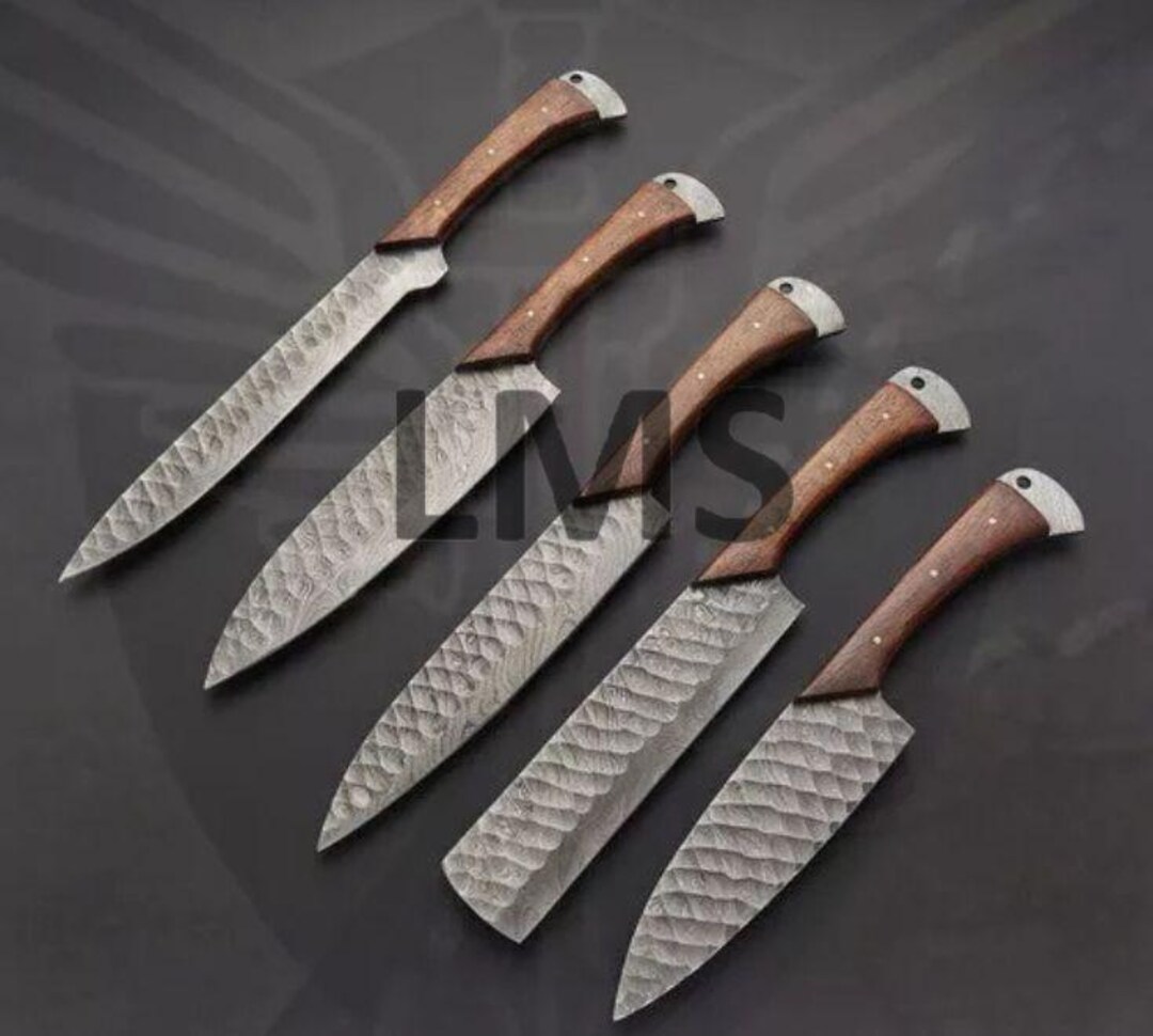 New Advanced 5 Knives Kitchen Knives Set Razor Edge Blades Full Tang ...