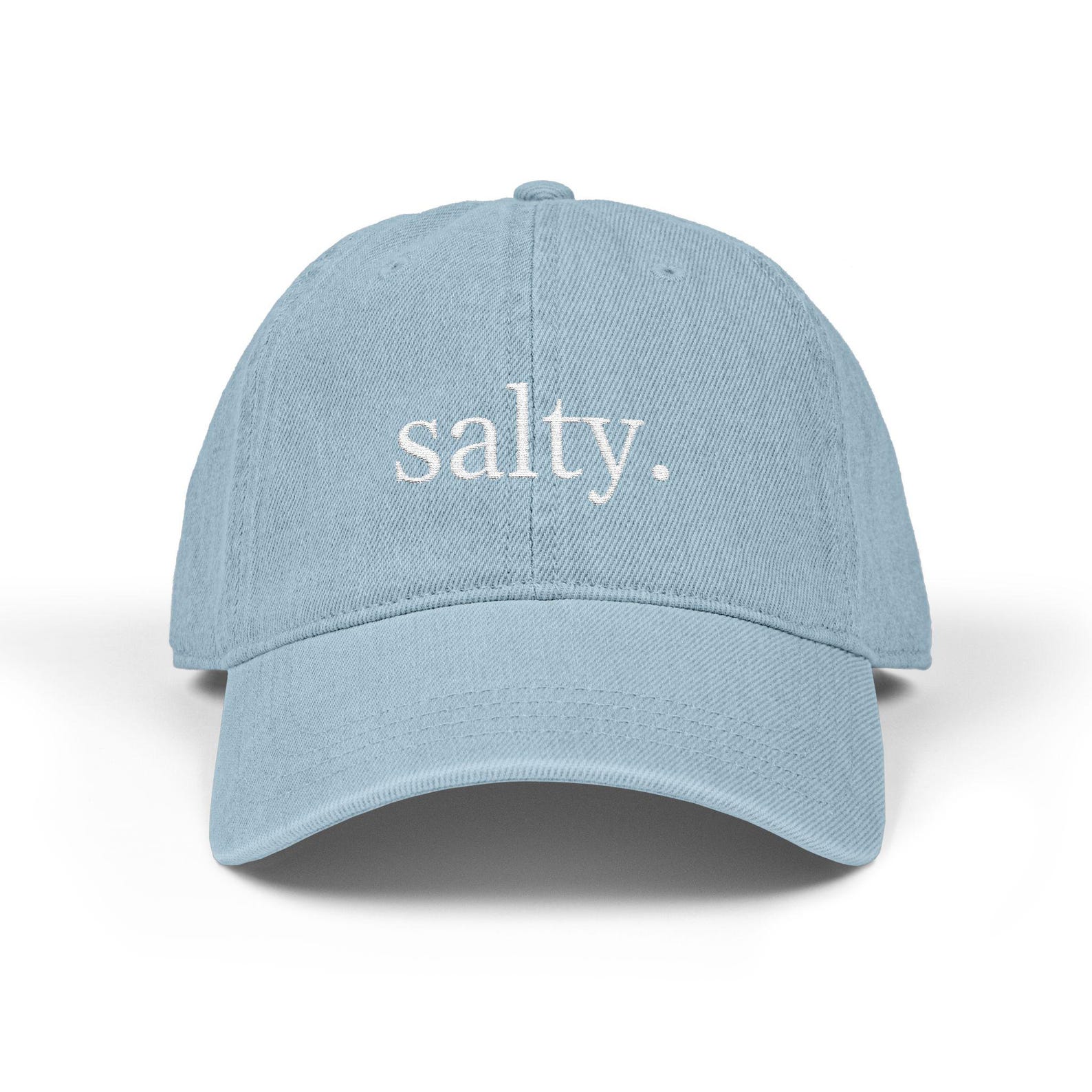 Salty Denim Hat Custom Embroidered Cap for Beach Lovers Hat Summer Gift ...