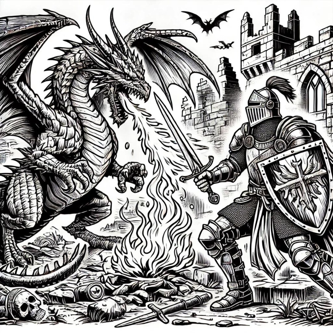 Dragon Vs. Knight! - Etsy