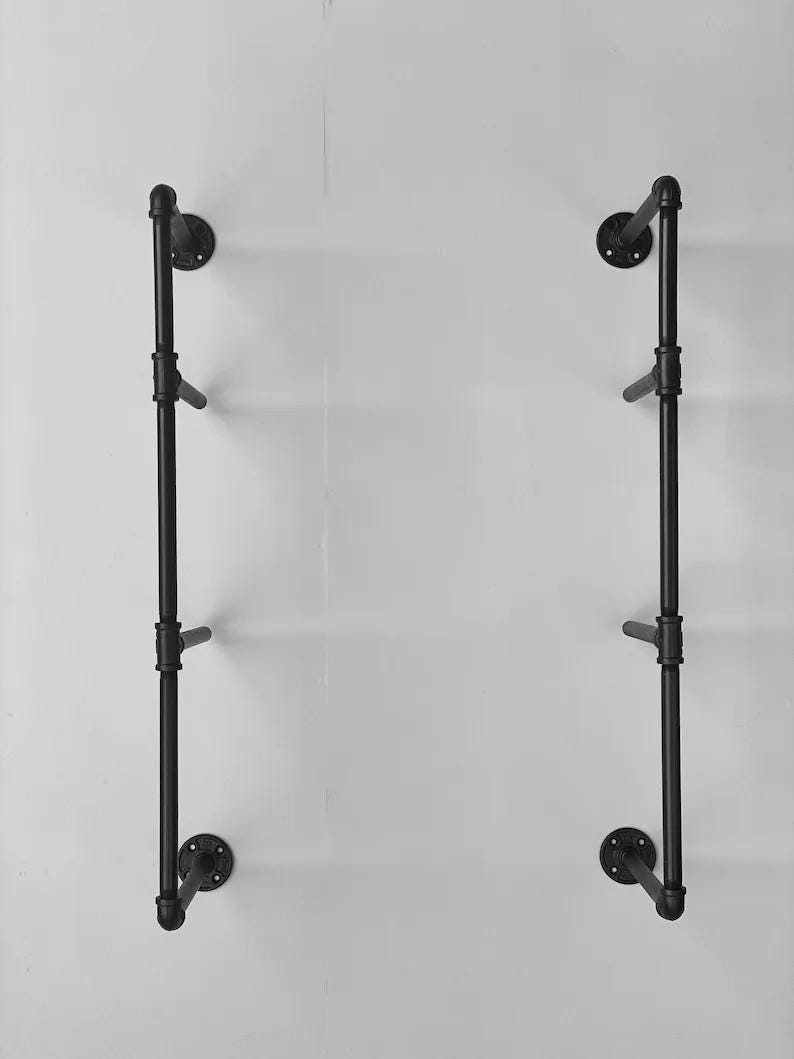 3 Tiered Shelf Brackets | Industrial Shelving Unit Frame | Rustic ...