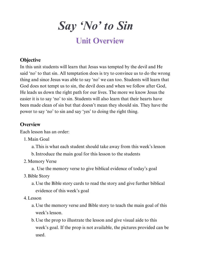 Temptation of Jesus Bible Lesson: Printable Sunday School Curriculum ...