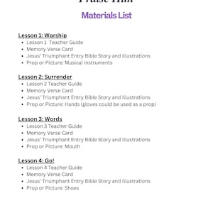 Praise & Worship Bible Lesson: Christian Classroom Activity Pack (ages ...