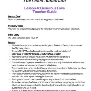 Good Samaritan Sunday School Lesson: Bible Story Activity Pack (digital ...