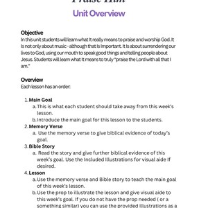 Praise & Worship Bible Lesson: Christian Classroom Activity Pack (ages ...