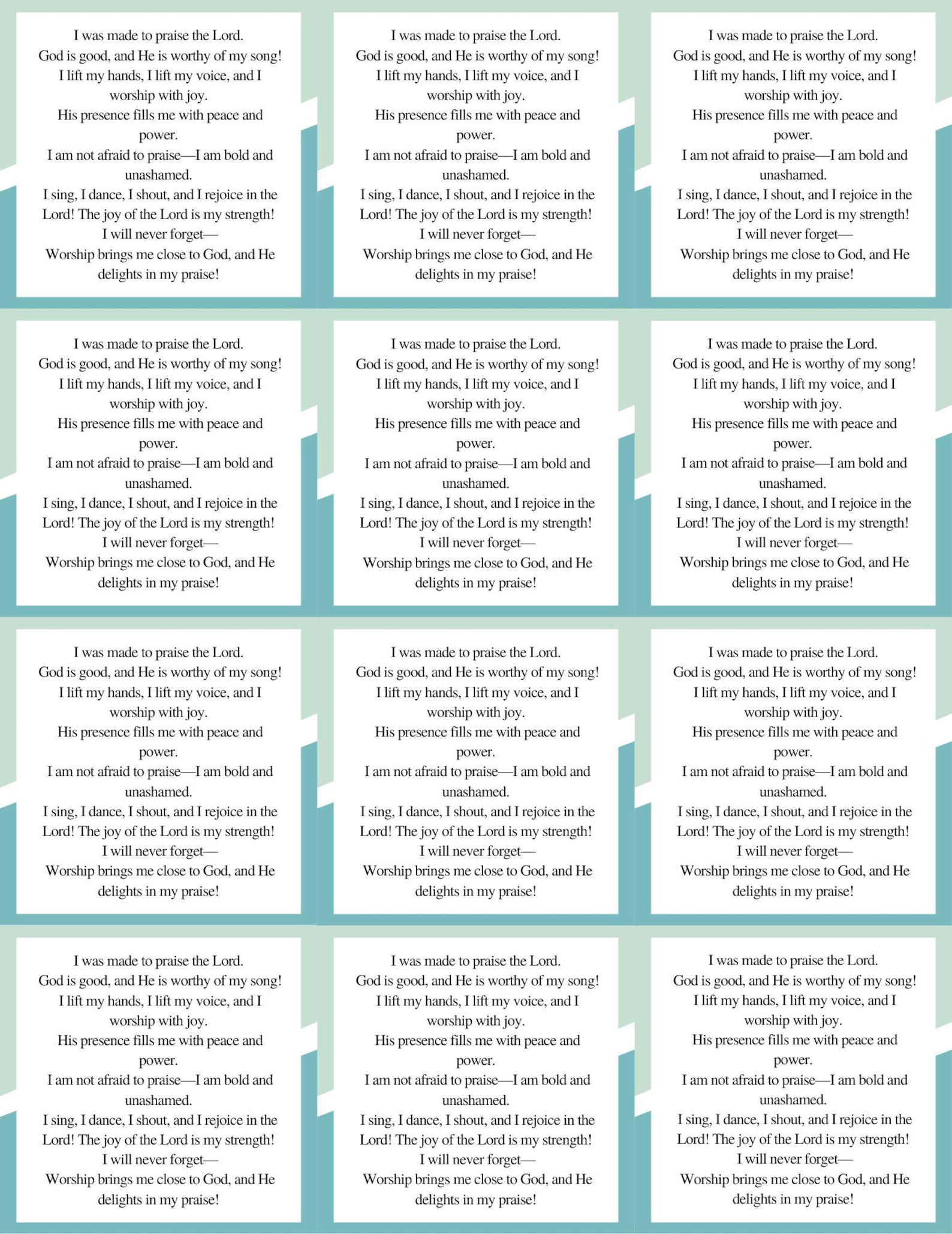 Praise & Worship Bible Lesson: Christian Classroom Activity Pack (ages ...