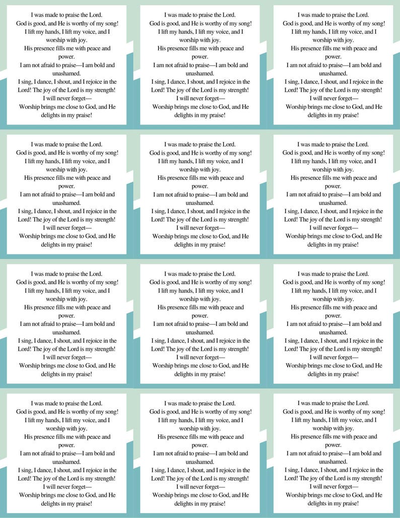 Praise & Worship Bible Lesson: Christian Classroom Activity Pack (ages ...